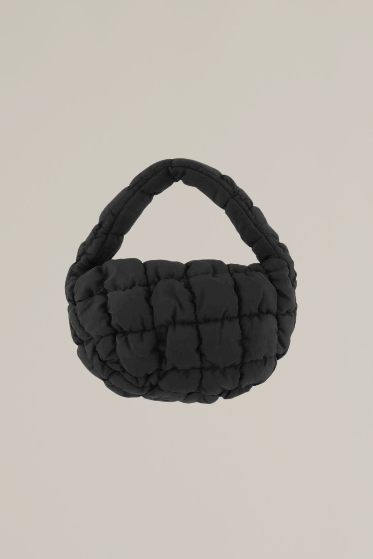black mini quilted puffer bag | c.u.e. the cloth